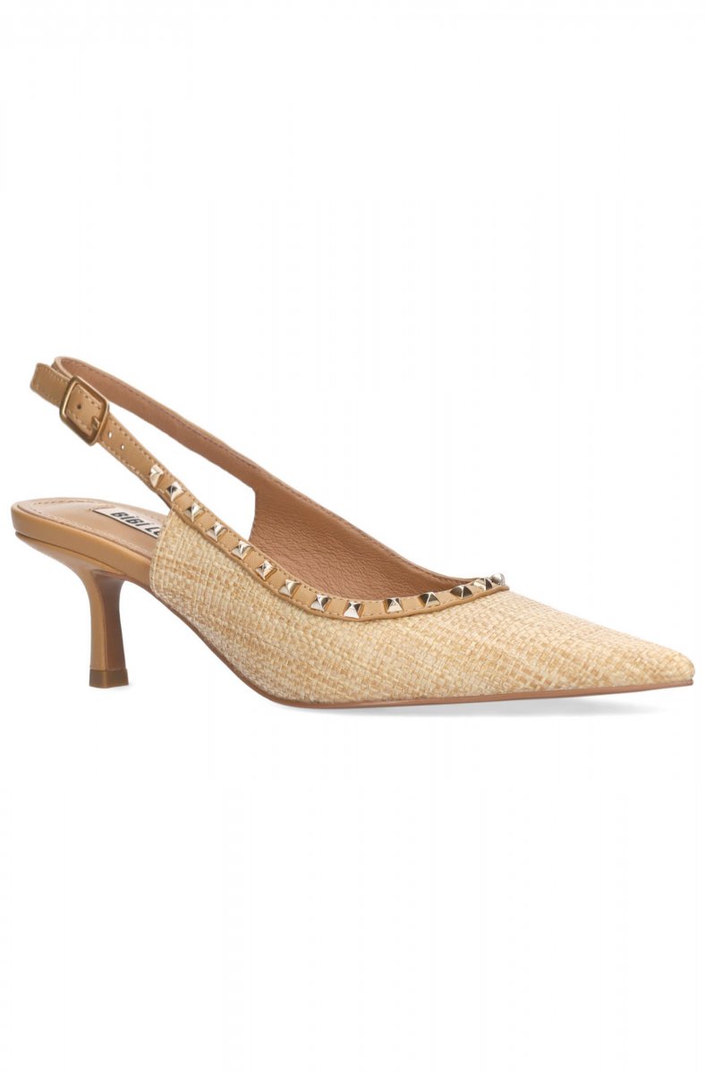 Bibi Lou - Slingback with heel - rafia and studs