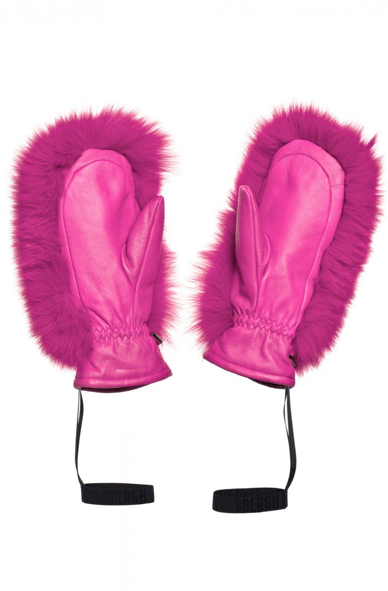 Goldbergh - Hill Mittens Faux Fur Pony Pink