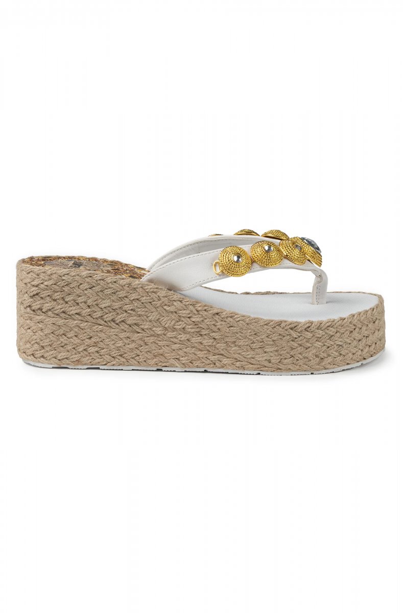 L.A. Water - White Mosaic Rope Wedge - SHOES - WOMEN