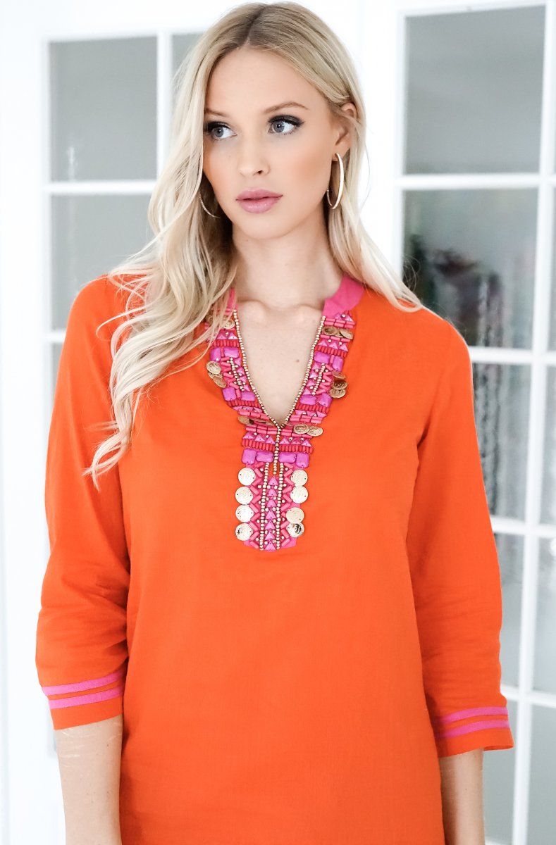 Lola Casademunt - 22366020 - Kaftan Orange Cerise