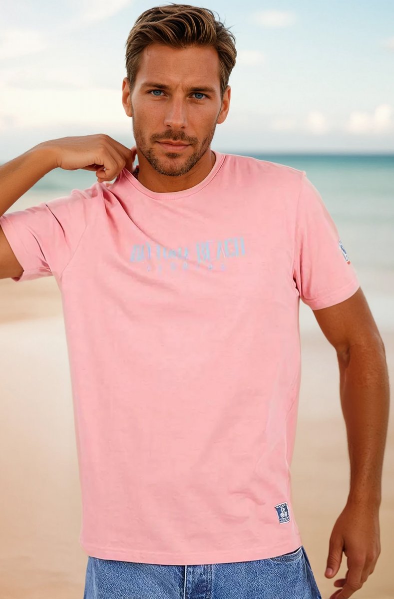 Mixed Brands - Mens Tshirt Beach Surf - Peach - MENS